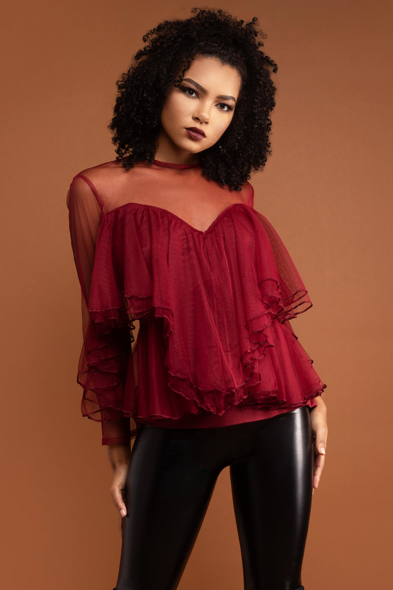Natalia Berry Ruffle Top – Nina Cheyenne